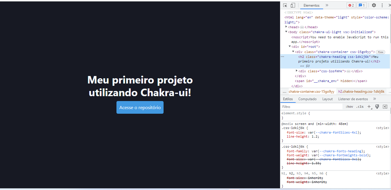 Desenvolvendo interfaces intuitivas com o Chakra UI
